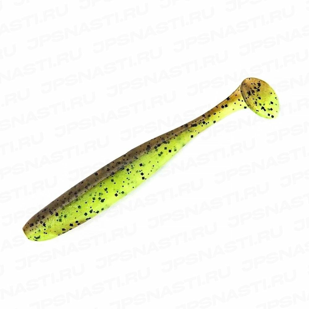 Силиконовые приманки для рыбалки Keitech Easy Shiner, 4.5 inch, #401 Green Pumpkin / Chartreuse / Японские приманки Кейтеч