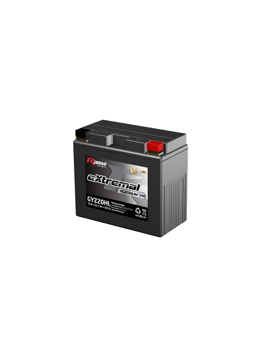 Аккумулятор RDRIVE PLATINUM GYZ20HL 12V 23.1Ач обр. пол.