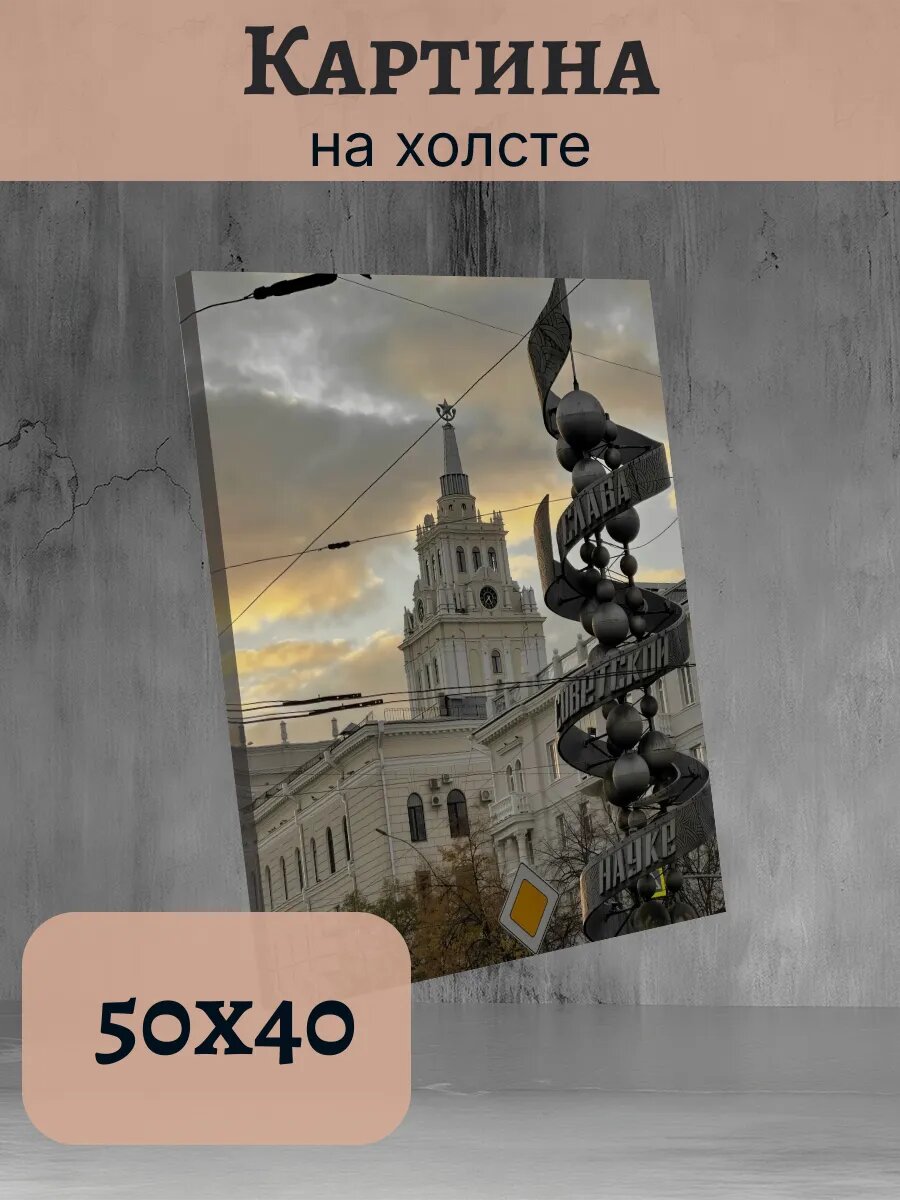 Картина 40х50 Воронеж Памятник Слава Советской Науке