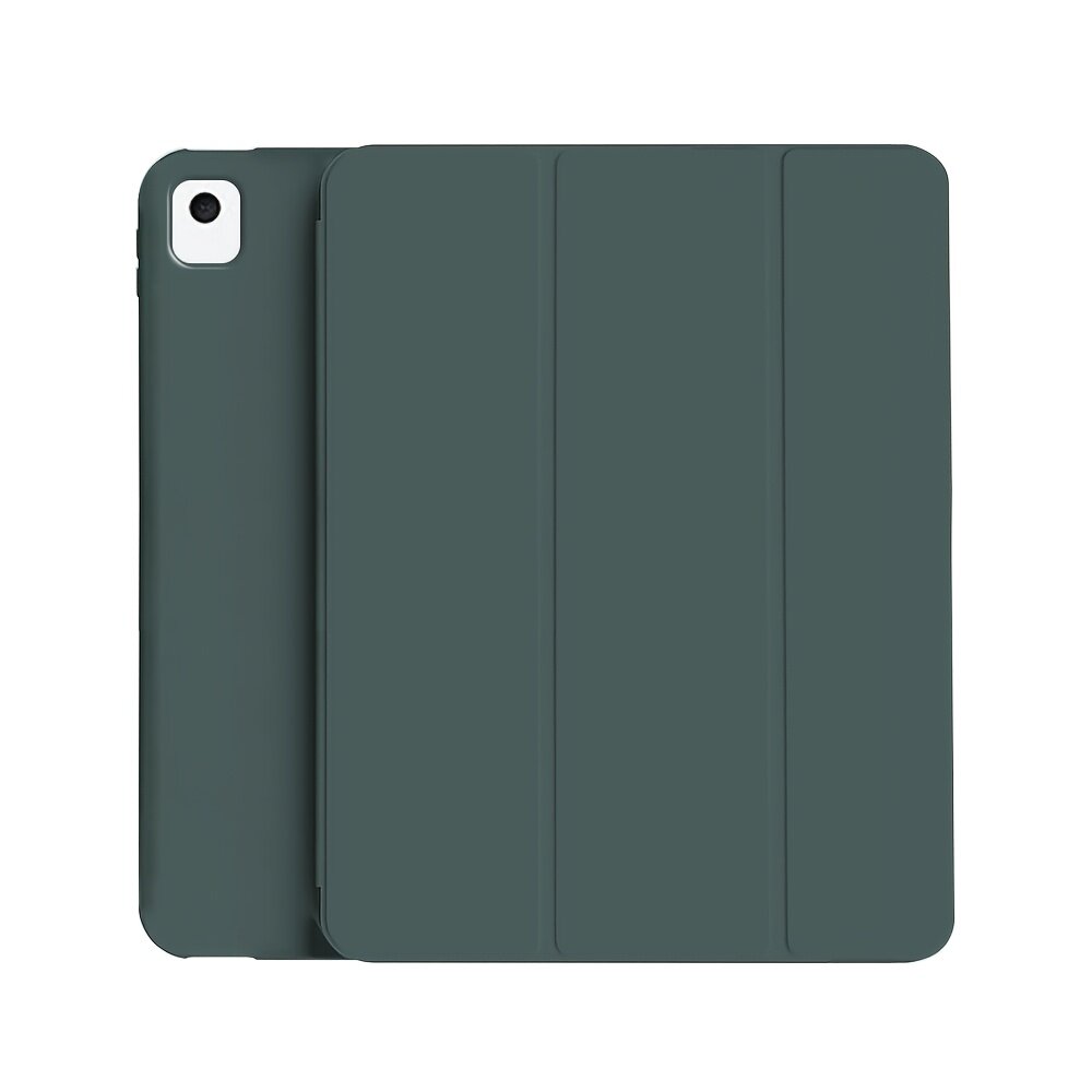 Чехол с подставкой для iPad 10.2 дюйма (7-го, 8-го и 9-го поколения) с мягкой задней крышкой из TPU, функция автовключения/автовыключения, темно-зеленый премиум-версия