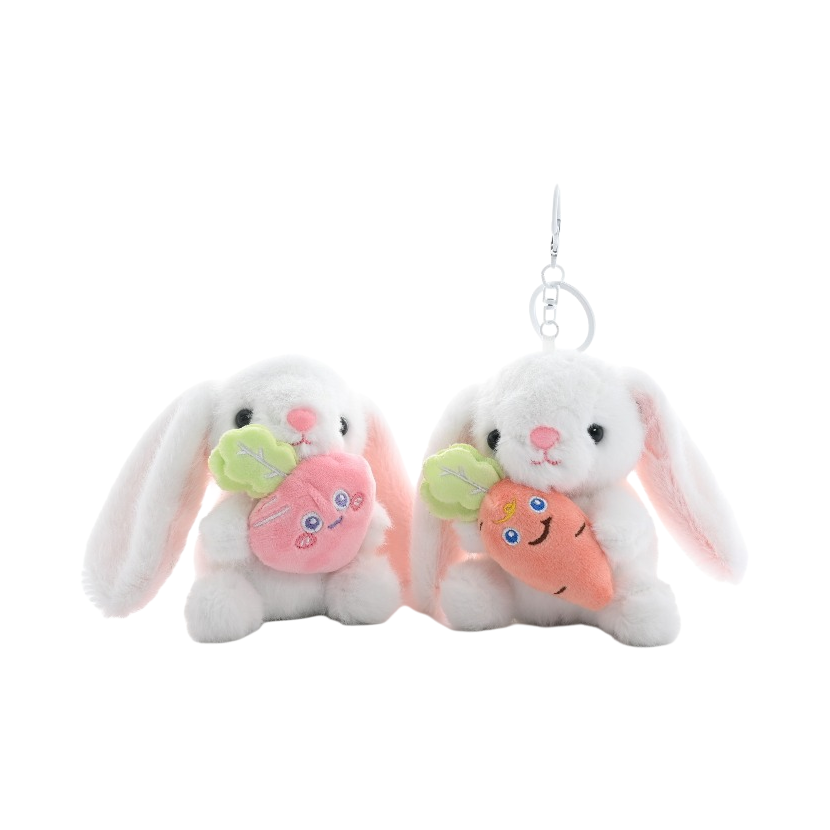 BABY PODS Морковный Hanging Ear Bunny Коллекция Белый Плюшевые брелки Высота 10 см