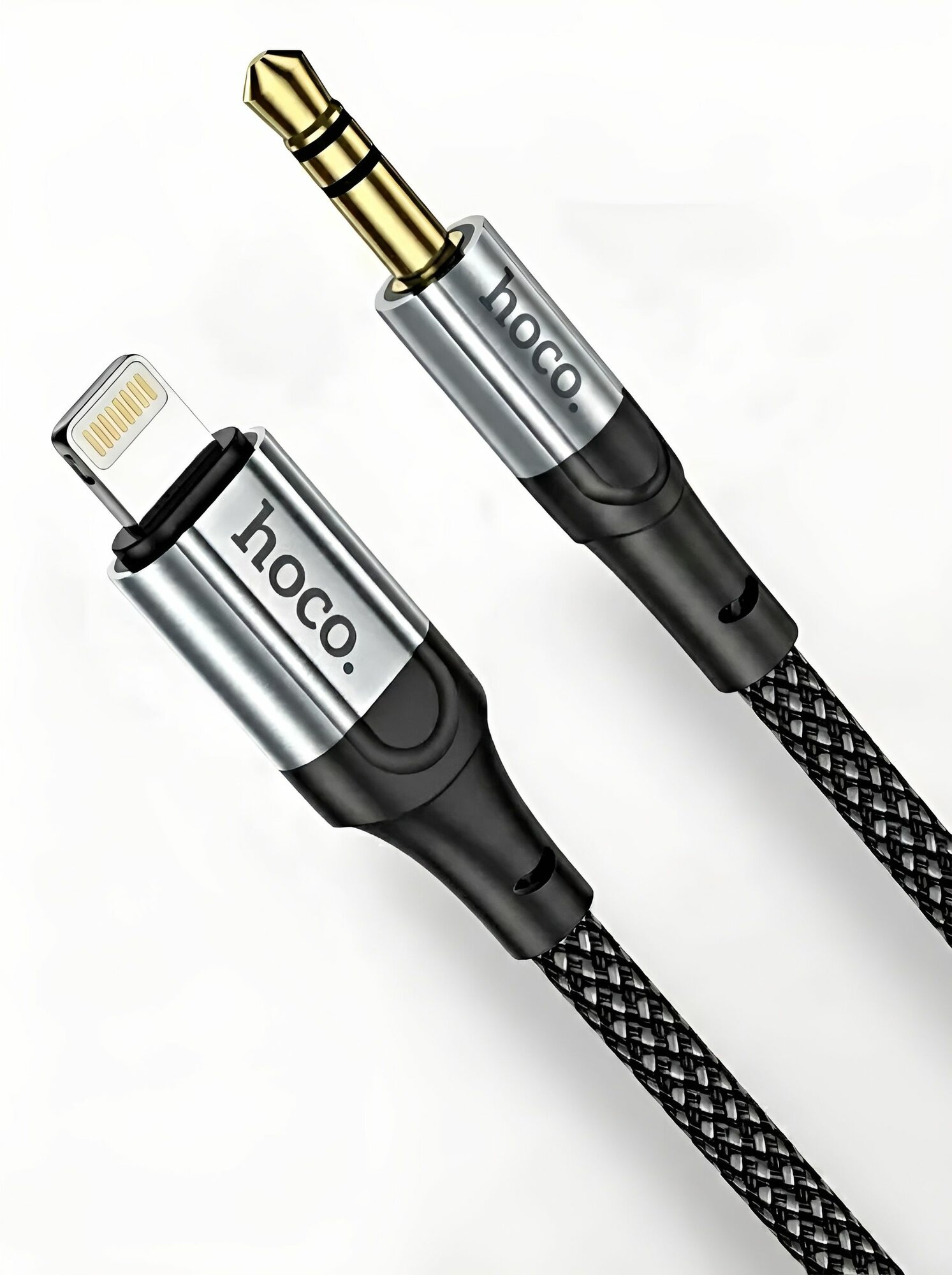 Аудио кабель AUX 3,5 - Lightning для iPhone аукс в машину для смартфона, планшета1м. черный
