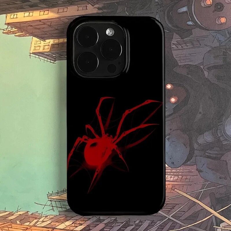 Чехол Lmmcjj Cool Red Spider для iPhone 16e, 15 Plus, 17 Air, 13 Pro Max, 11, 16, 14 Айфон 16 Про