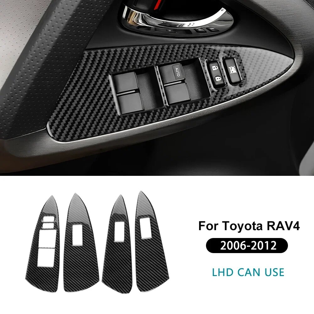 Настоящее мягкое углеродное волокно для Toyota RAV4 XA30 2006, 2007, 2008, For LHD Black Carbon
