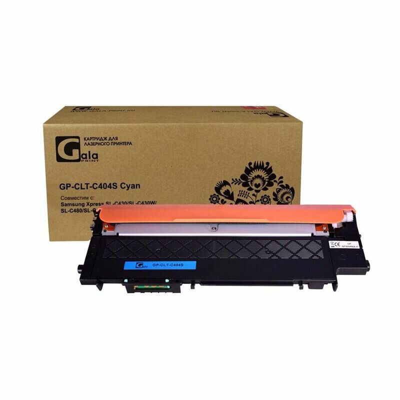 Картридж CLT-C404S для Samsung Xpress C430, C480, C430w, C480w, SL-C480, SL-C430 GalaPrint голубой