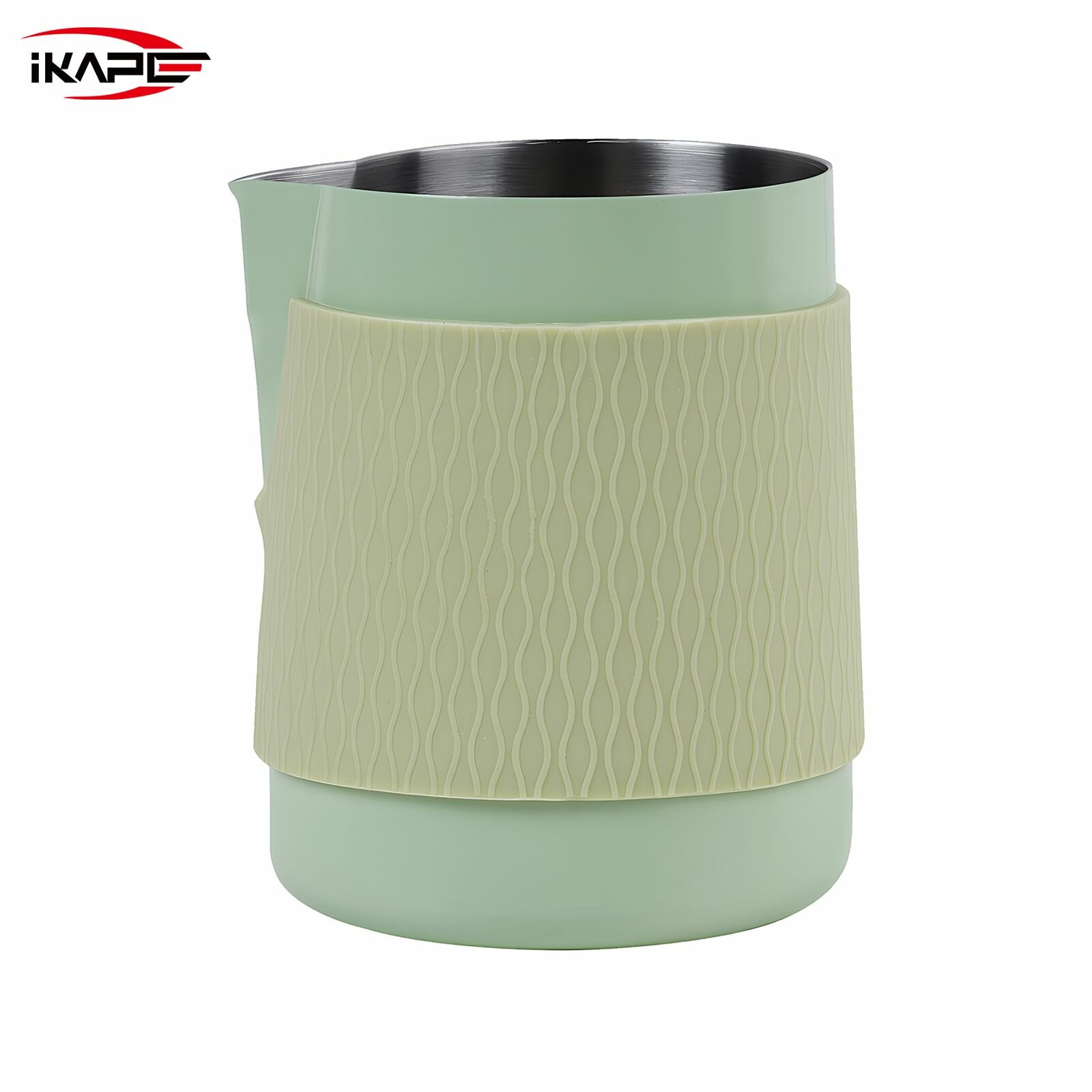 Питчер для молока, молочник без ручки IKAPE Espresso Milk Frothing Jug, 600 мл, светло-зелёный