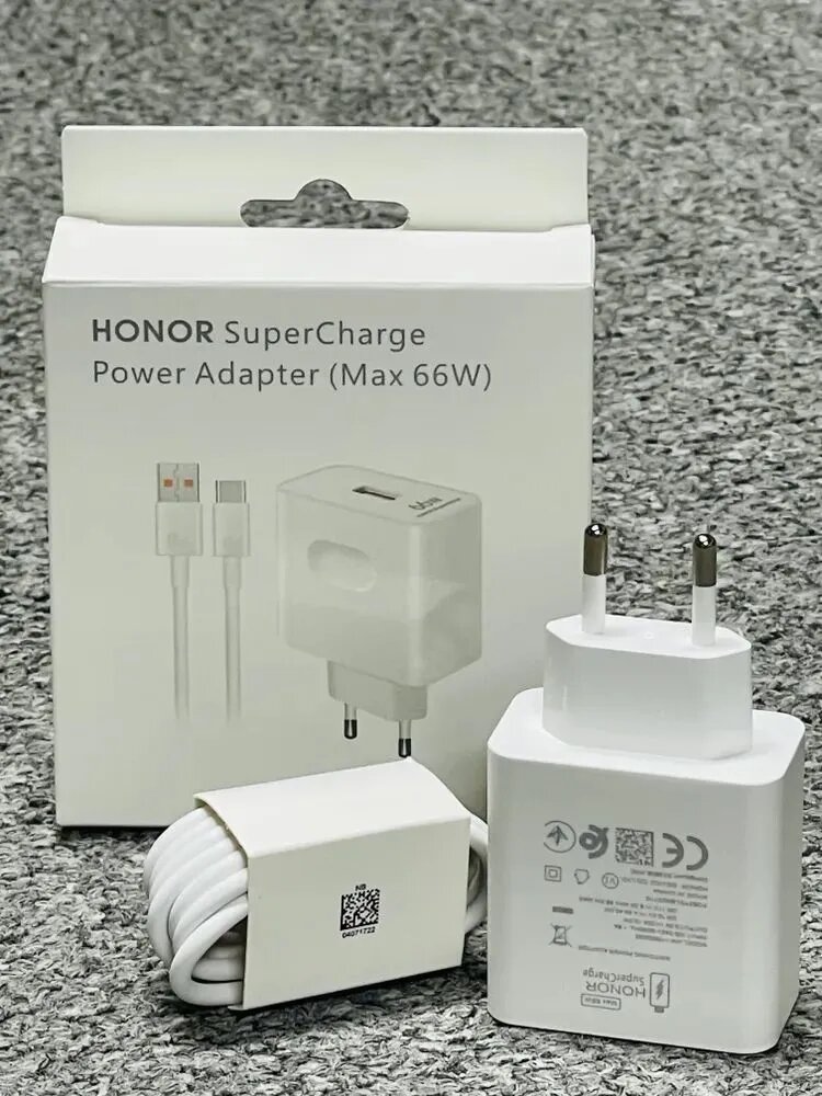 Оригинально е зарядное устройство HONOR 66 Вт, ЕС, США, суперзарядка, быстрый настенный адаптер, 6 А, USB-кабель для Honor X9C 90 80 Pro Magic 7 Lite Vs3 V3 V2 Vs2