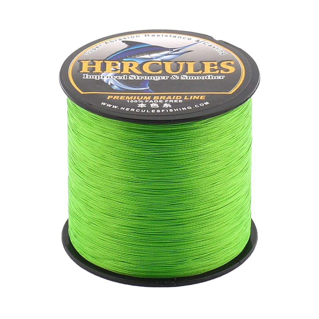 Hercules 500 м плетеная рыболовная леска 4-х нитей 6-100 500M-0.08mm-6LB, Зеленый, Fluorescent Green
