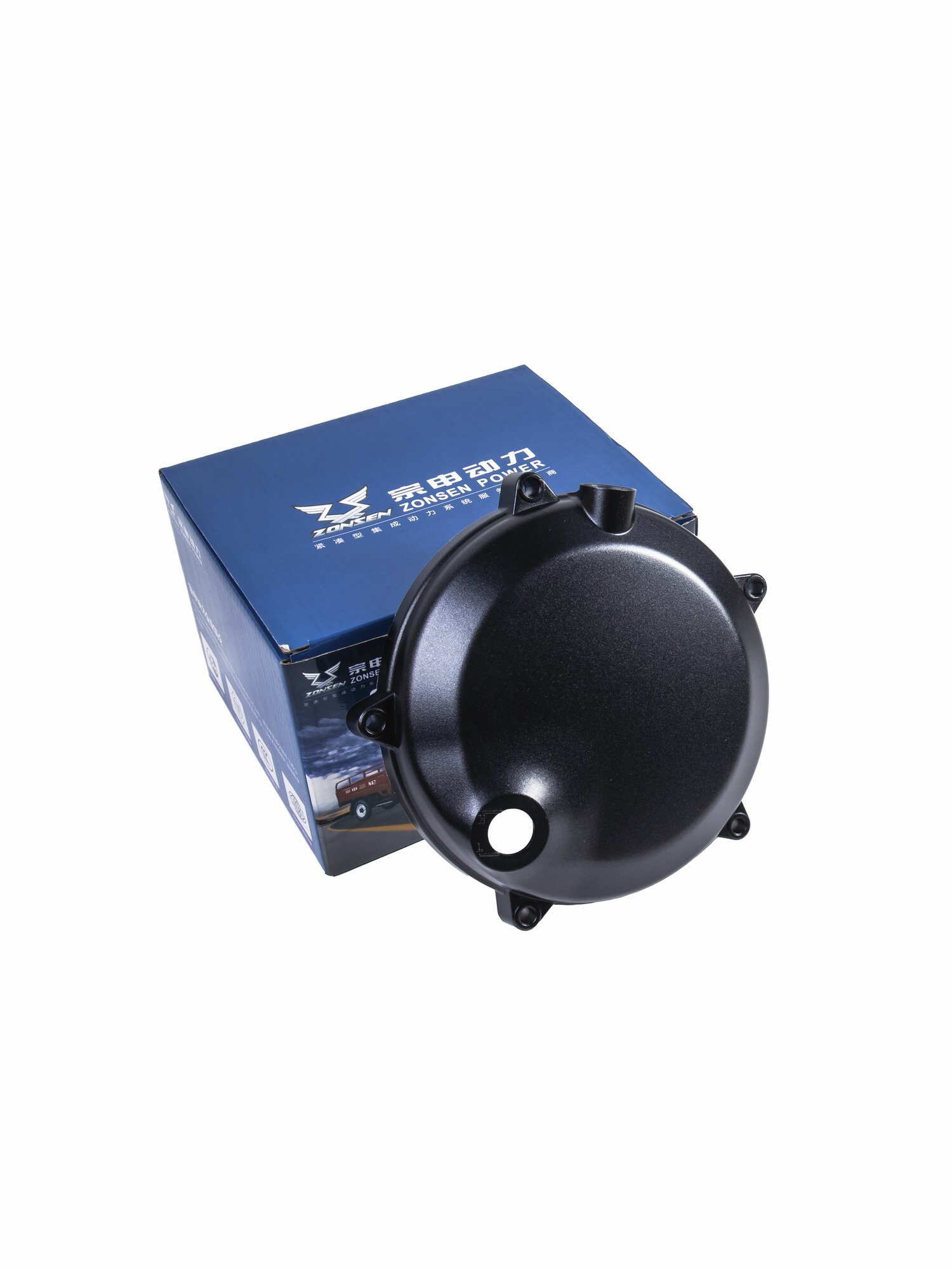 Крышка сцепления для мотоциклов ZS177MM, ZS182MN, ZS194MQ черная оригинал Zongshen