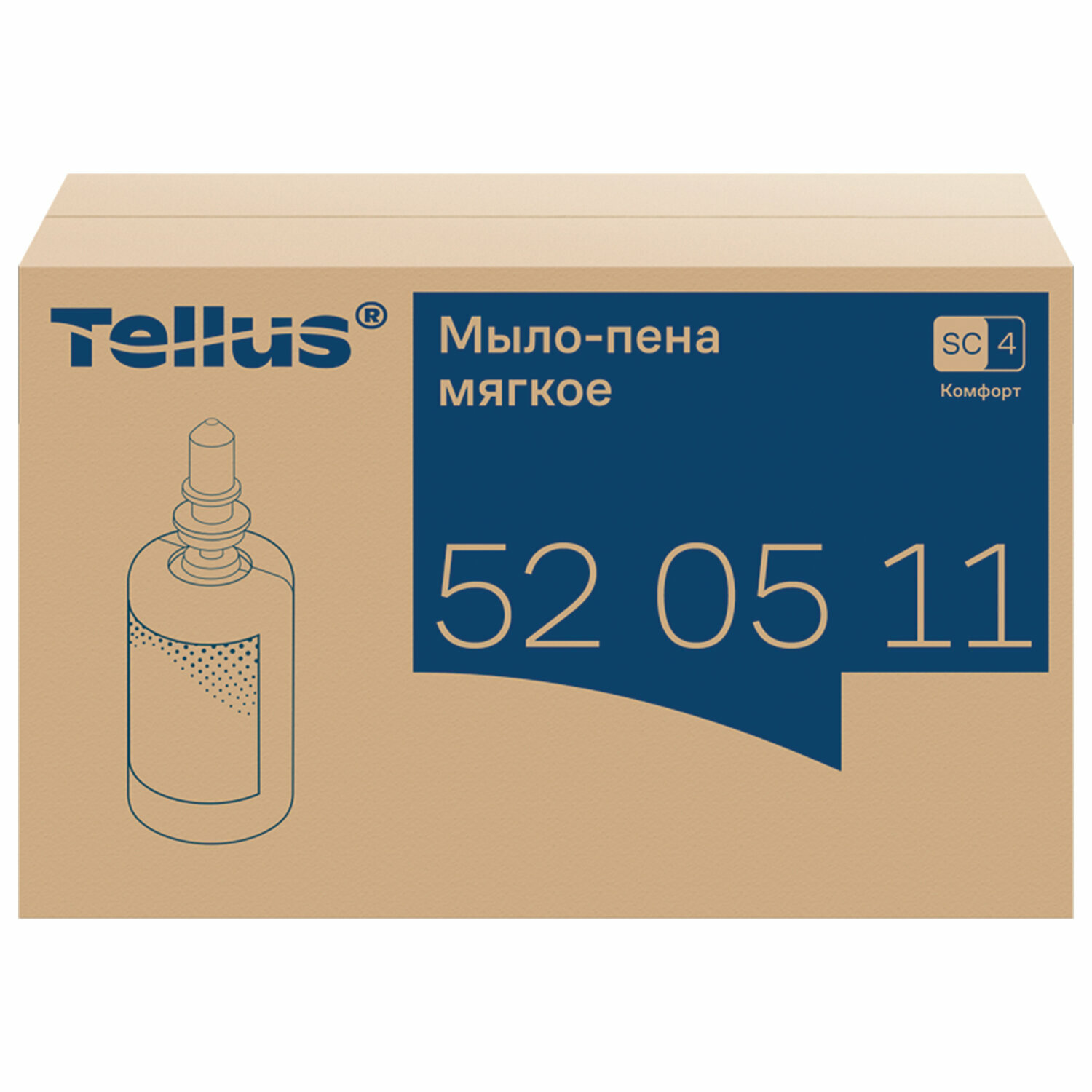 Упаковка 2 шт. Картридж с жидким мылом-пеной одноразовый Tellus/TORK (Система S4) Advanced, мягкое, 1 л, 520511