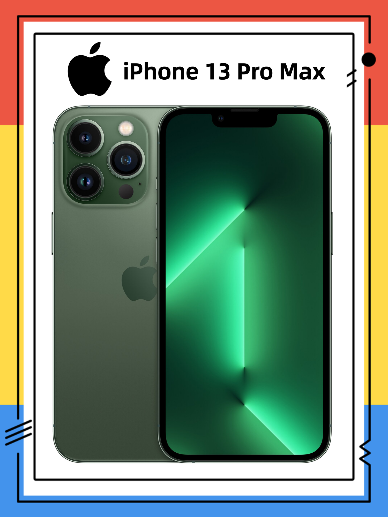 Смартфон Apple iPhone 13 Pro Max 128 ГБ, Двухслотовый дизайн лотка SIM-карт, зелёный