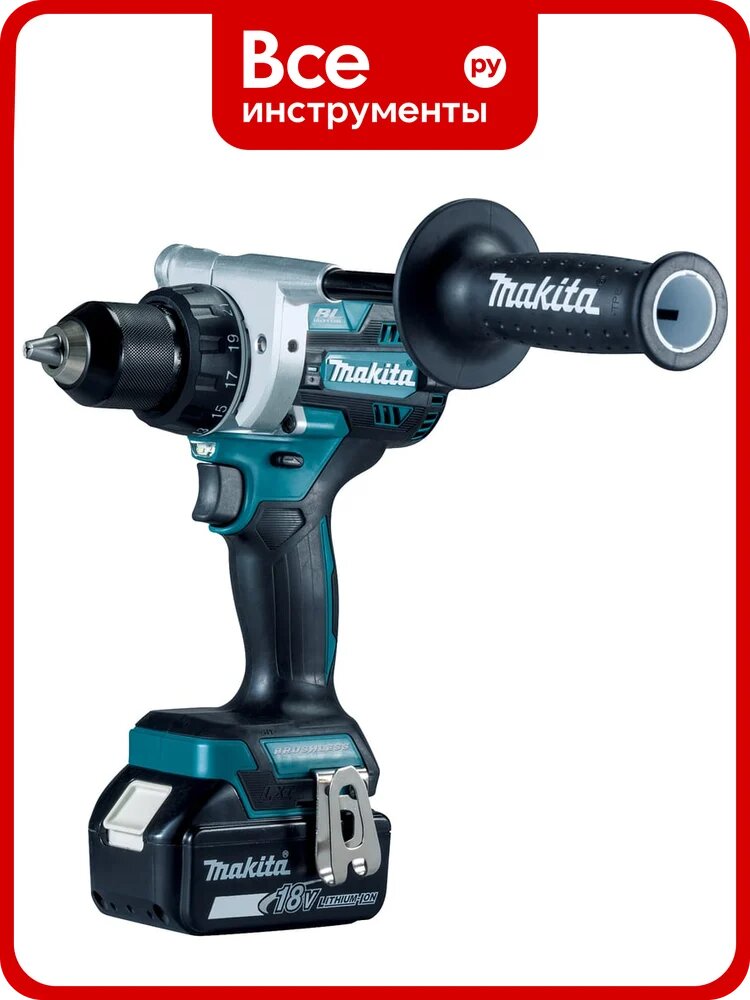 Аккумуляторная дрель-шуруповерт Makita LXT BL 18 В, 13 мм, 130/65 Нм, 2x5.0 Ач, ЗУ, Makpac DDF486RTJ