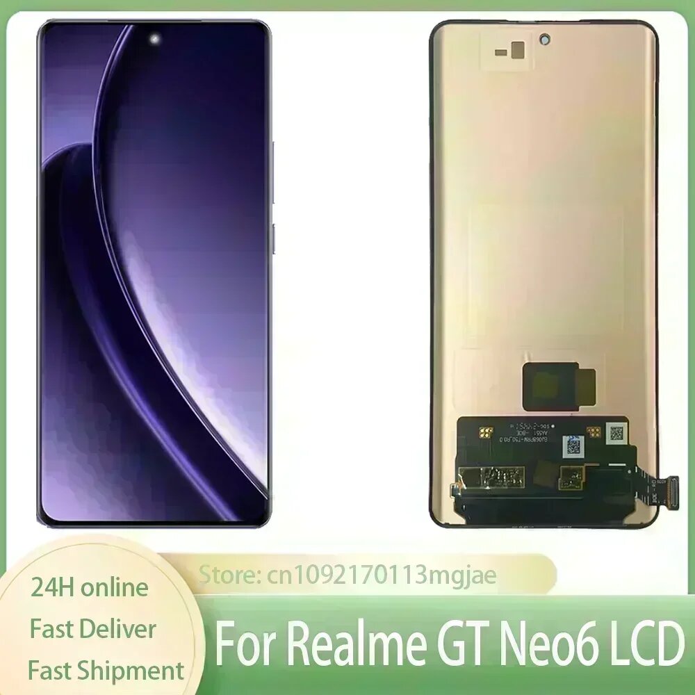 AMOLED-дисплей 6,78 дюйма для Realme GT Neo6 LCD RMX3852, сенсорный экран, дигитайзер в сборе, запасные части для замены LCD Realme GT Neo6