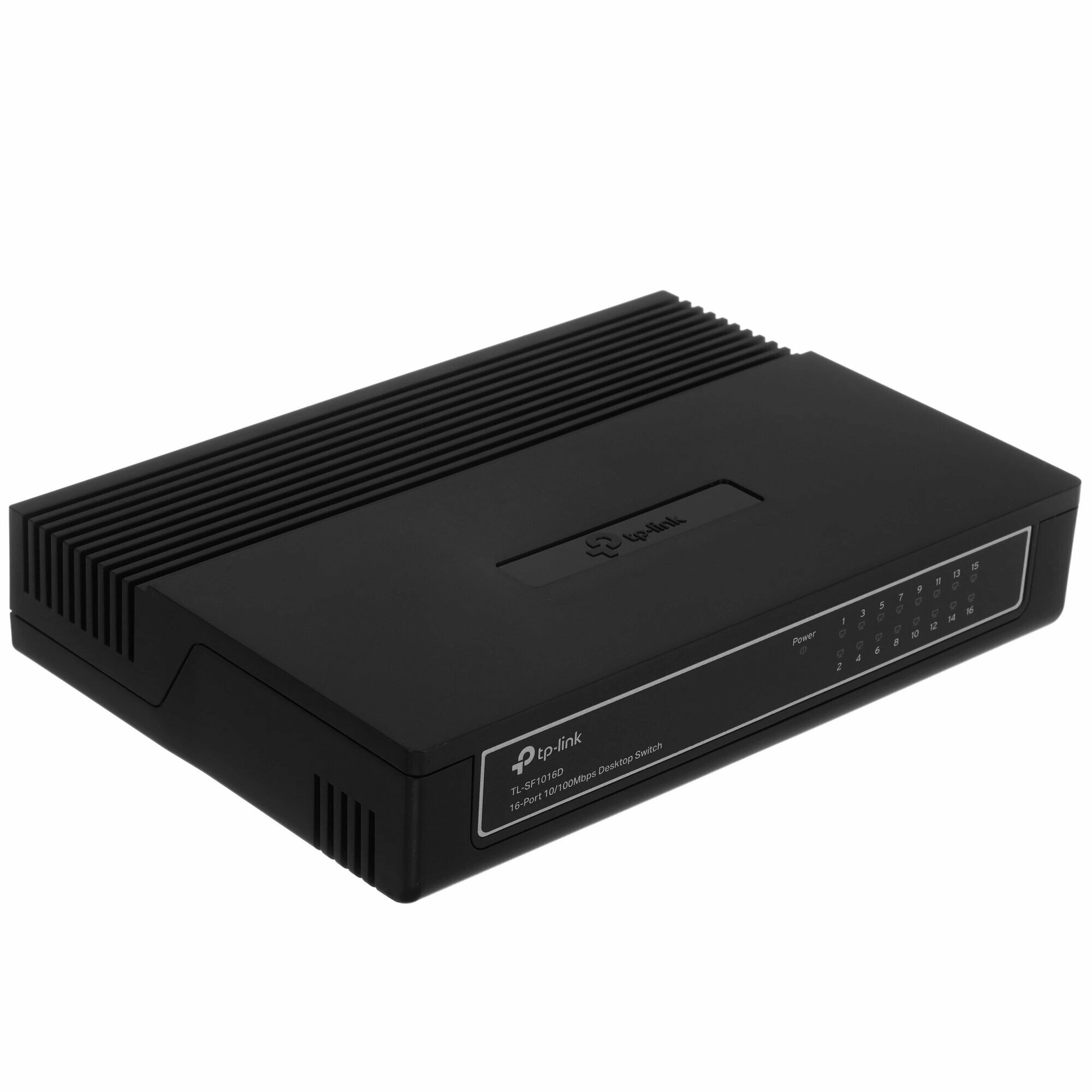 Коммутатор TP-LINK TL-SF1016D, неуправляемый, 16 х RJ-45, авто-MDI/MDIX, 2000 записей, черный — фото 1