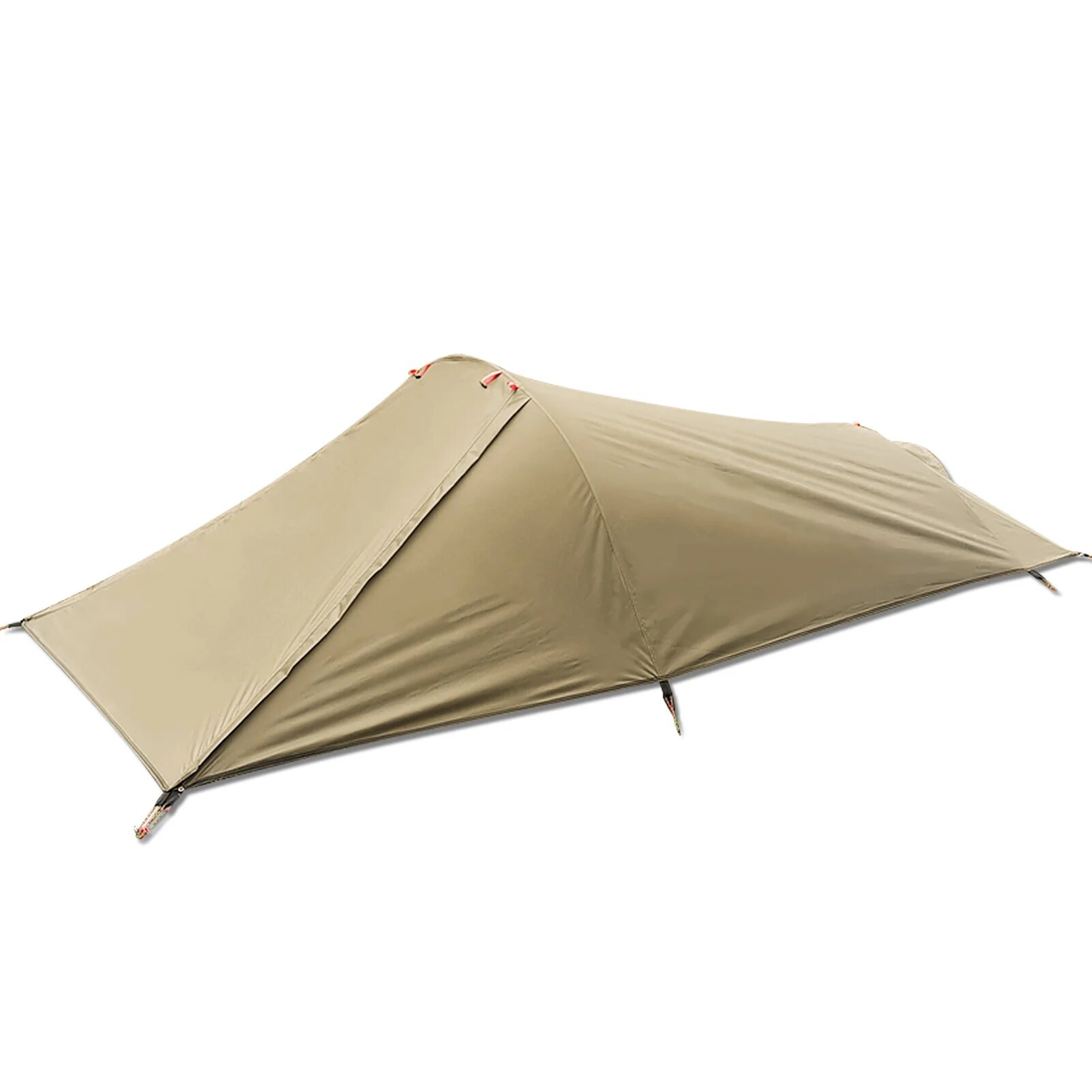 Ультralight Outdoor Camping Tent Односпальная портативная палатка для кемпинга Водонепроницаемая палатка Авиационный алюминиевый 지지 для путешествий-земляной коричневый
