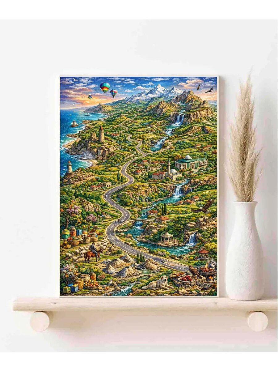 Хызы, Азербайджан, Fantasy Map, Карта, Плакат 30x42см