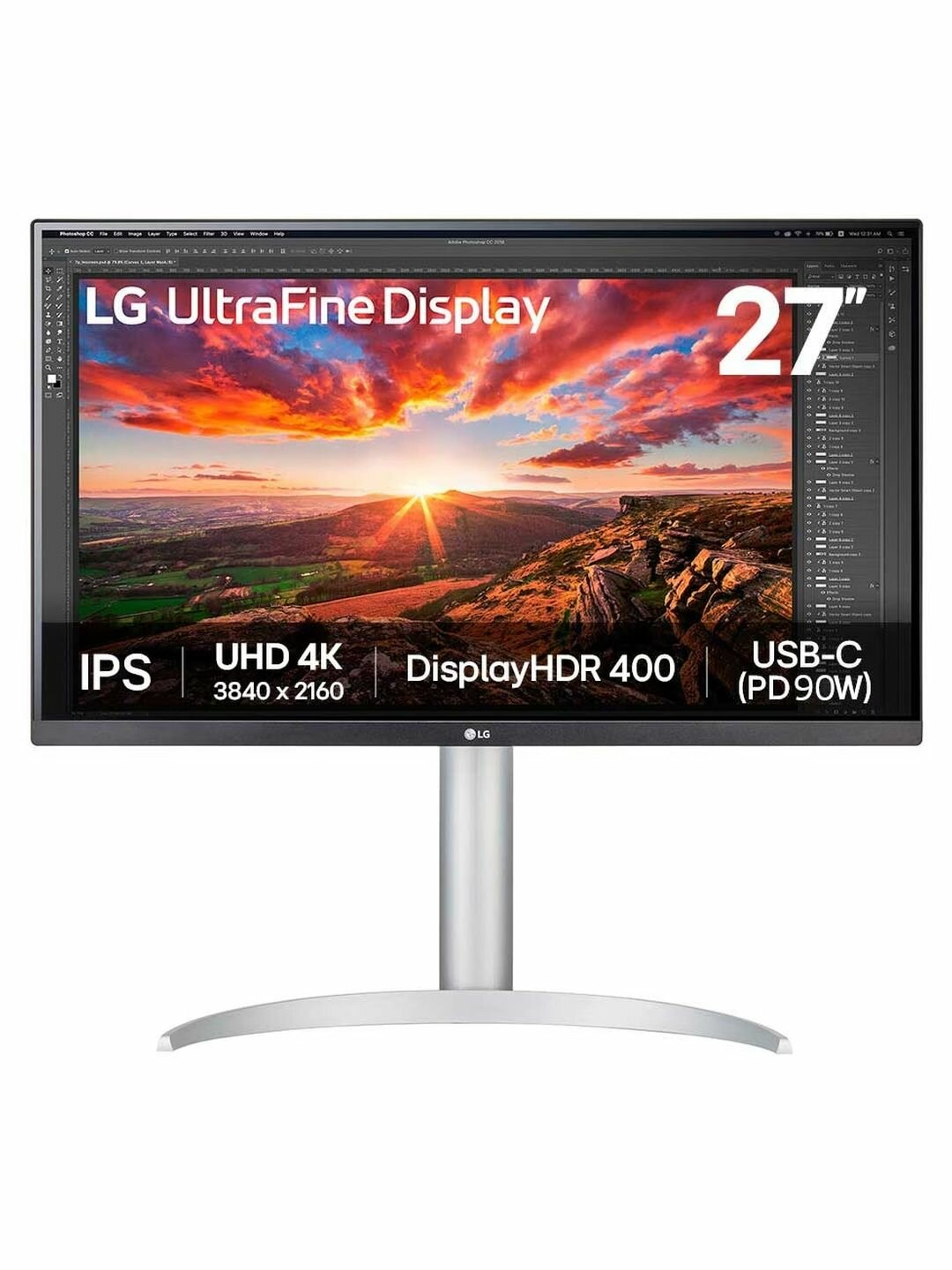Монитор 27" LG UltraFine 27UP850K-W (27UP850K-W. ARUZ), IPS, 3840x2160 4K, 60 Гц, белый