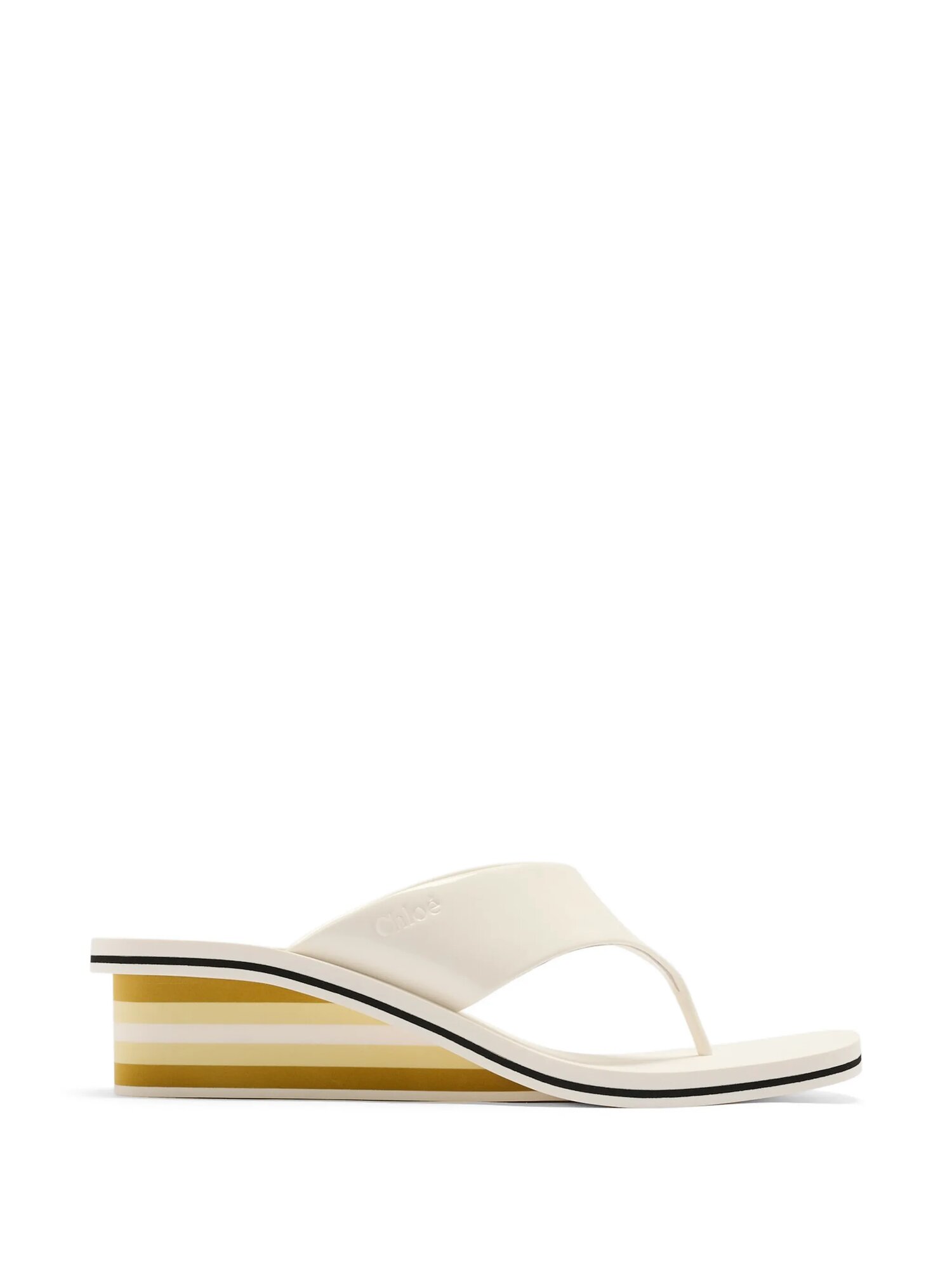 Шлёпанцы Striped wedge-heel flip-flops