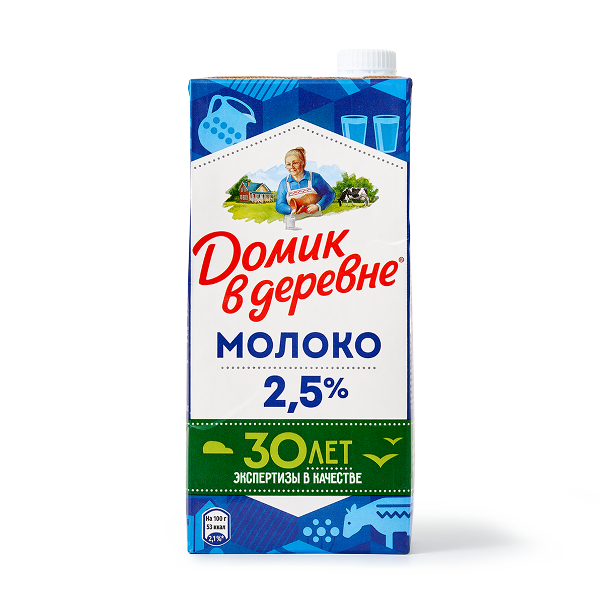 Молоко Домик в деревне, ультрапастеризованное, 2,5% жирности, 0,95 л