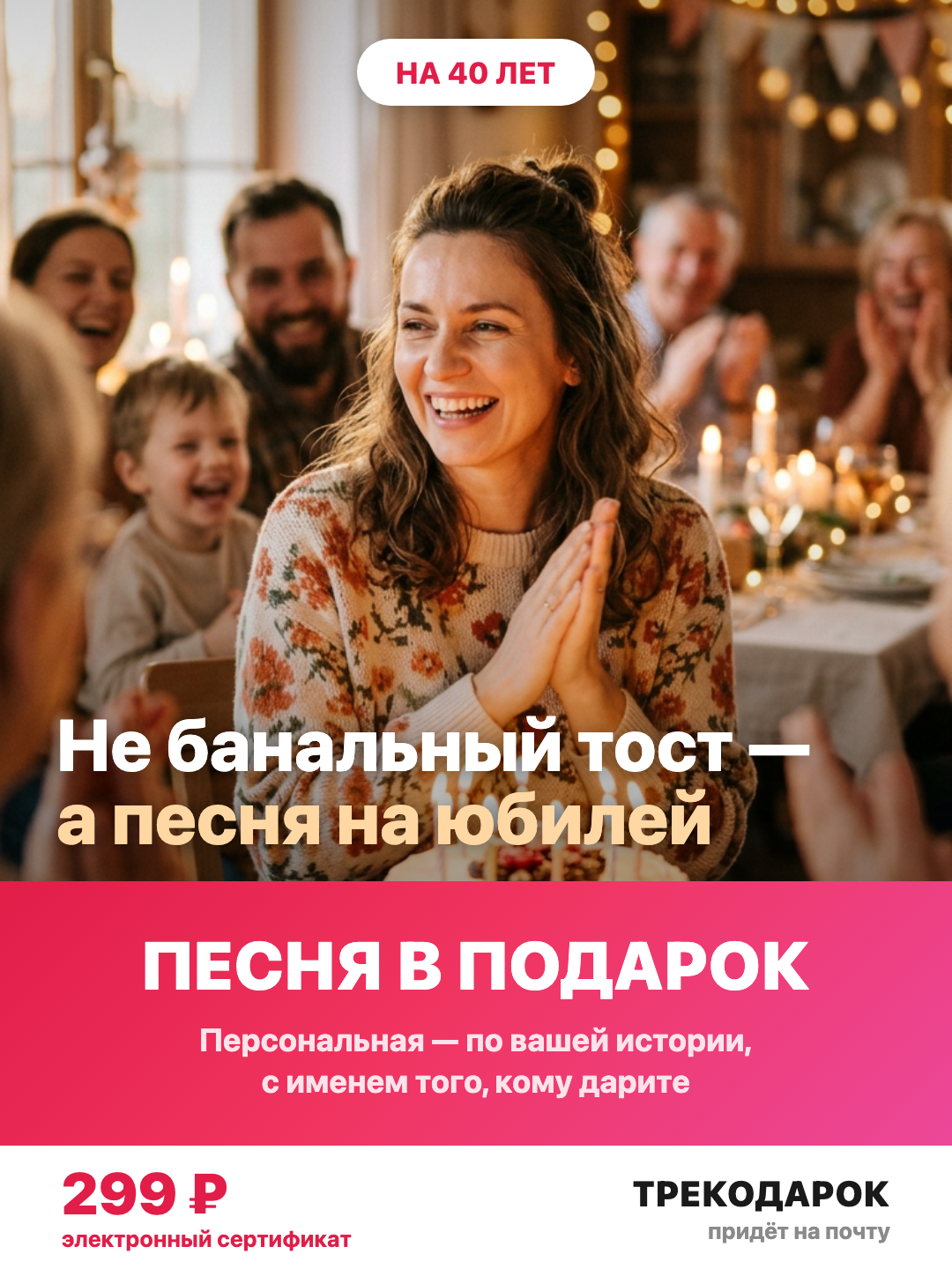 Песня на 40 лет — именной подарок на юбилей мужчине или женщине