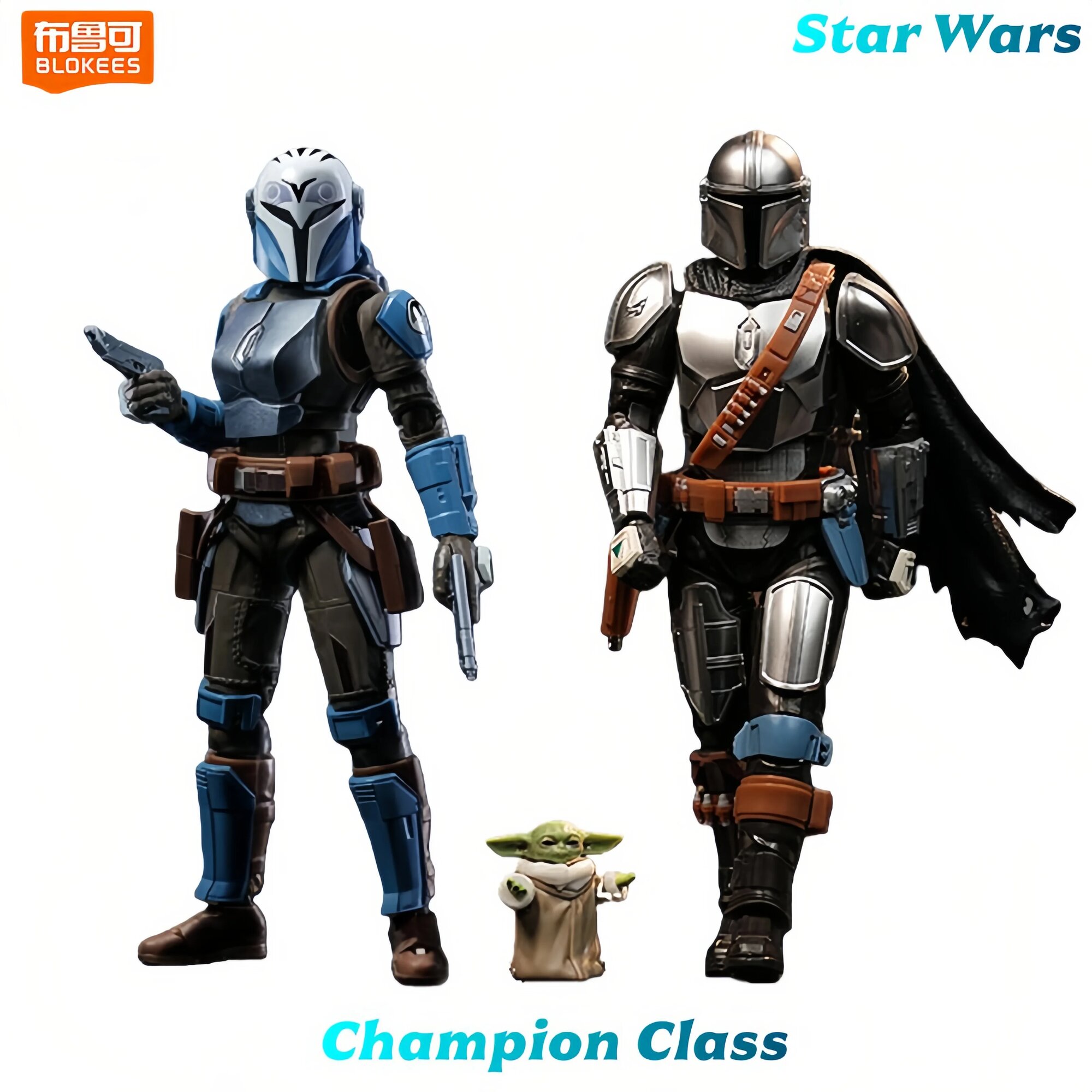 BLOKEES Star Wars: Дин Джарин, Грогу, Бо-Катан Кризе, набор фигур Din Djarin Grogu