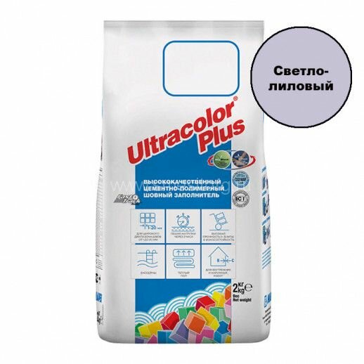 ULTRACOLOR PLUS, ТМ MAPEI, цвет №163 Светло-Лиловый, (2кг), (Россия), Смесь сухая затирочная класс C