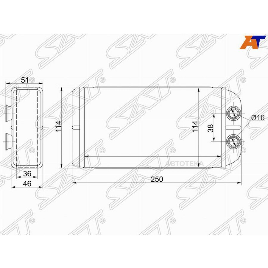 Радиатор отопителя салона HONDA CIVIC/PARTNER 95-01/CR-V RD1 99-01 SAT STHD073950