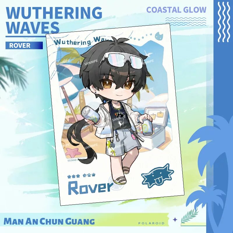 Коллаборация Wuthering Waves x MINISO: Двойной значок-флешка, акриловая подставка, подвеска, полароид Wanderer-Male: