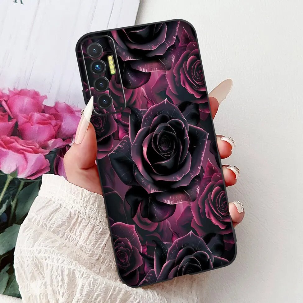 Силиконовый чехол для Tecno Camon 17P, милый роскошный модный чехол с цветами и забавной росписью для Techno Camon 17P CG7 CG7n, чехол для телефона Funda