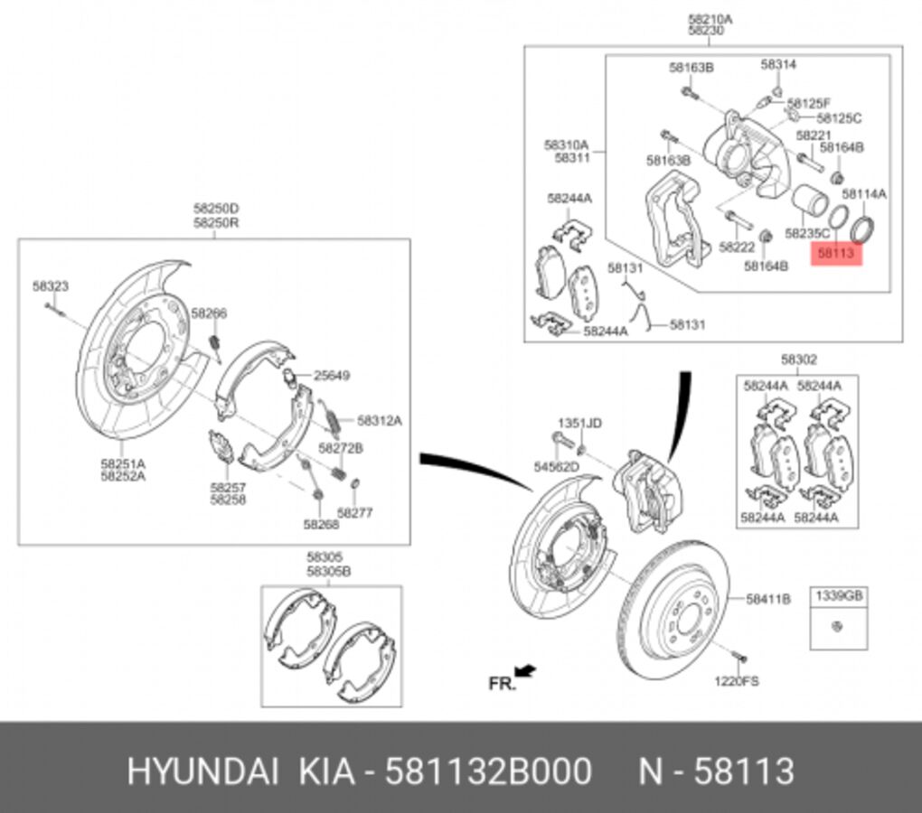 Сальник Тормозного Суппорта (Hyundai/Kia 581132B000)