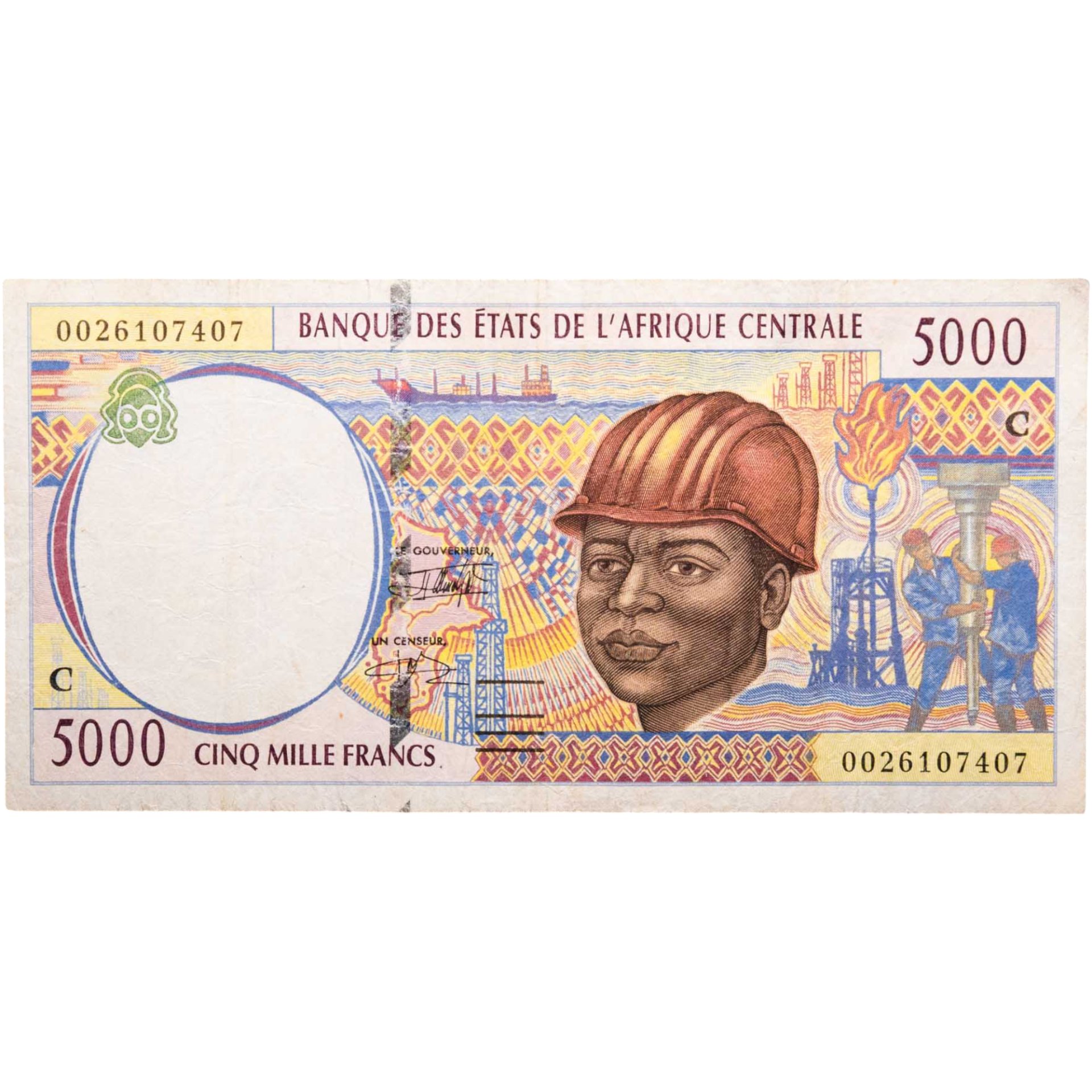 Центрально Африканские штаты 5000 франков 1993-2000 Pick 104Cf 2000 Конго