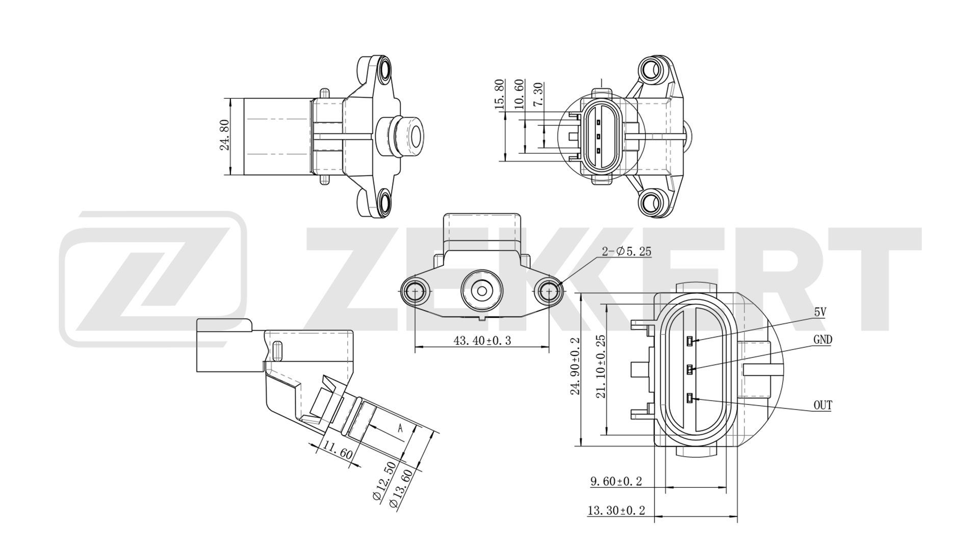 Датчик давления воздуха для Dodge Caravan IV 00-, Neon II 99-, Stratus 95-, Chrysler Voyager IV 00-,