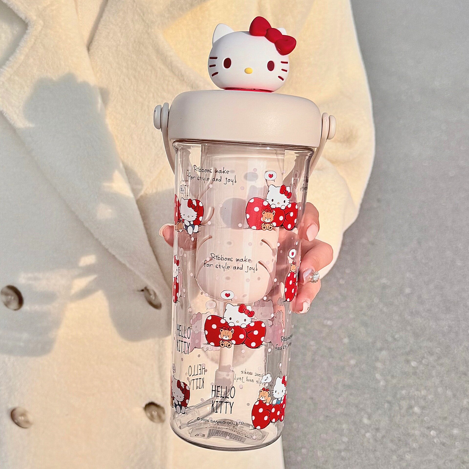 Оригинальная пластиковая чашка с персонажами Sanrio для девушек летняя стильная портативная кофейная чашка для