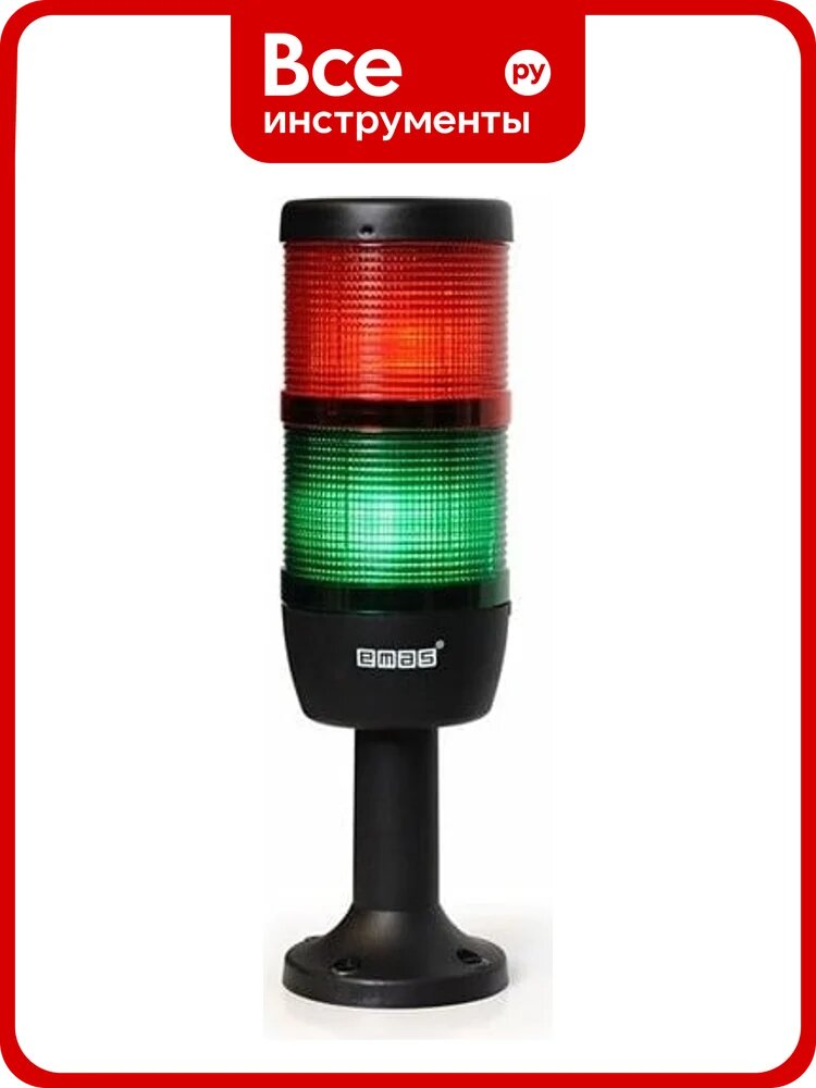 Сигнальная колонна Emas 70 мм, красная, зеленая 24 В, светодиод LED IK72L024XM01
