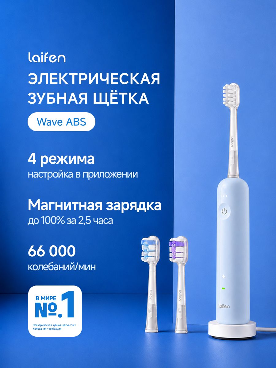 Электрическая зубная щётка Laifen Wave ABS, 66000v, Синий