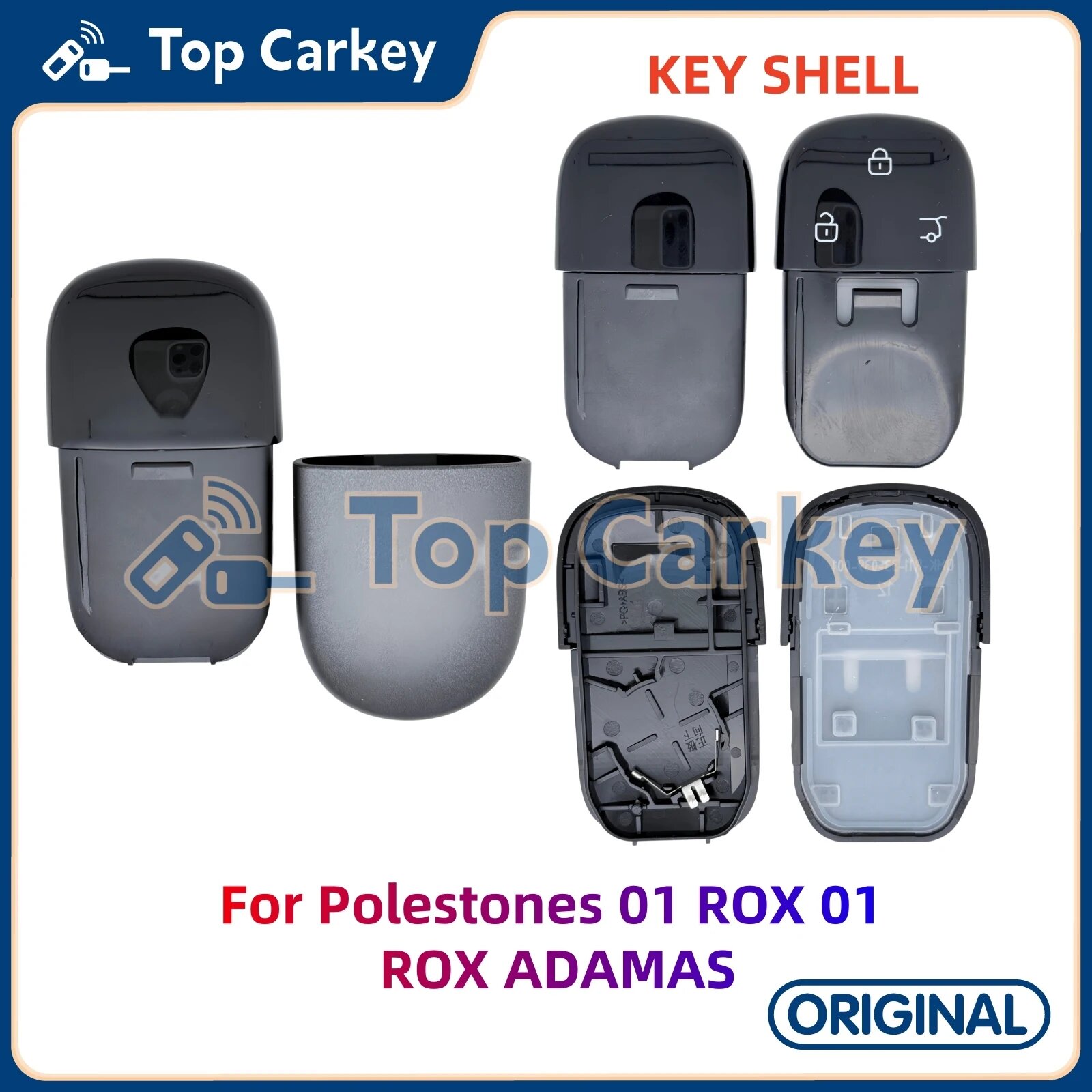 Оригинальный смарт-ключ TopCarkey 17100012AA с чипом ID46, 433 МГц для Polestones 01, Key Shell Only