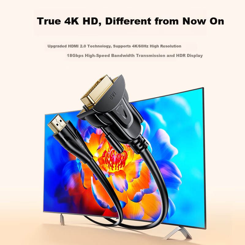 Llano HDMI-DVI адаптер 4K60Hz двухсторонний конвертер кабель 5м для ноутбука монитора проектора Версия：5