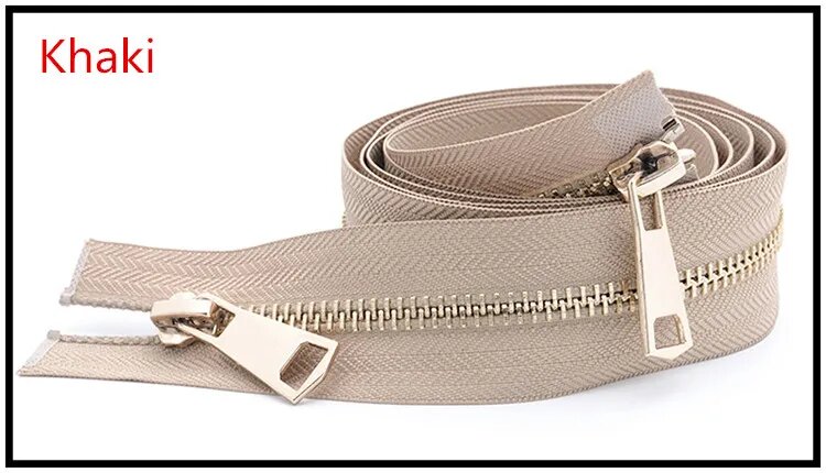 Двойные металлические молнии TDNSL 120 см Бежевый, Khaki