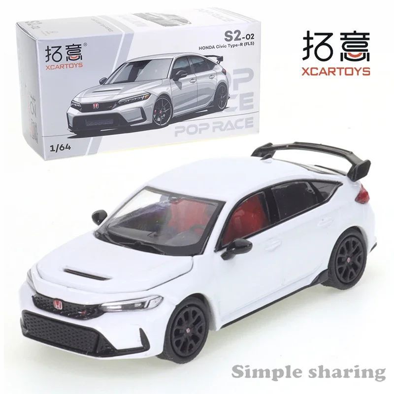 POP RACE x Xcartoys HONDA Civic Type-R (FL5) White (S2-02) - коллекционная машинка