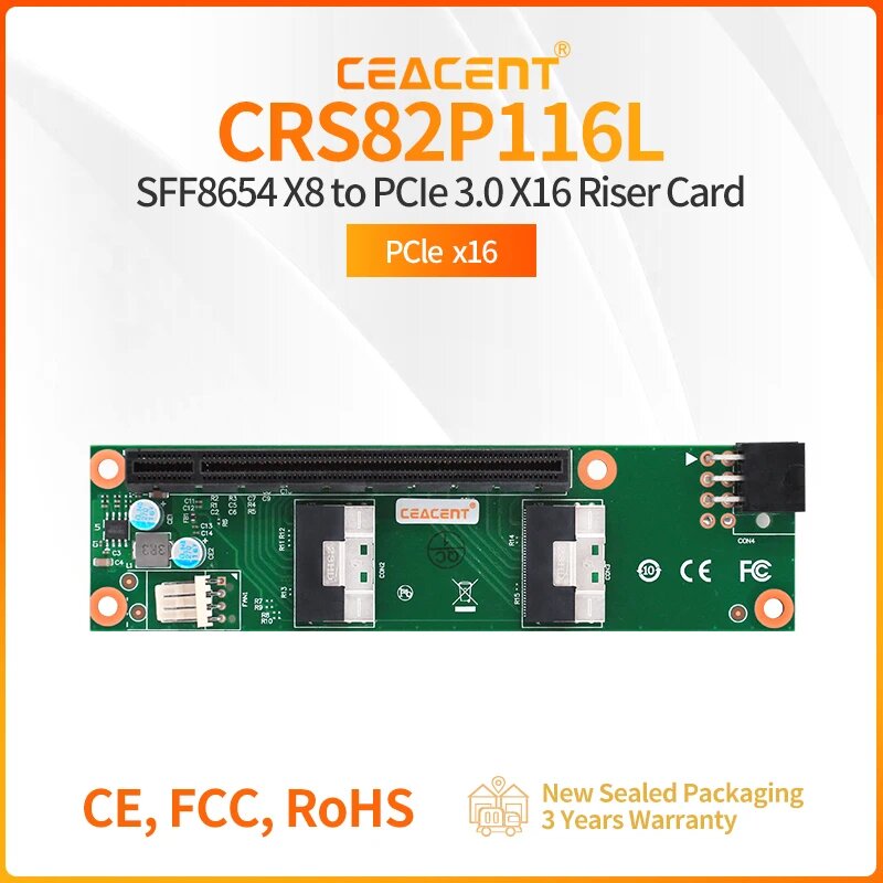 Адаптер расширения Ceacent CRS82P116L SFF-8654 x2 на PCIe 4.0 X16 для сервера Aleo