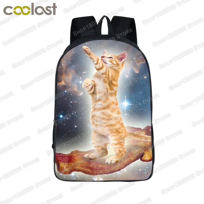 Рюкзак детский с котом в космосе, черный, Color: 16 panda21