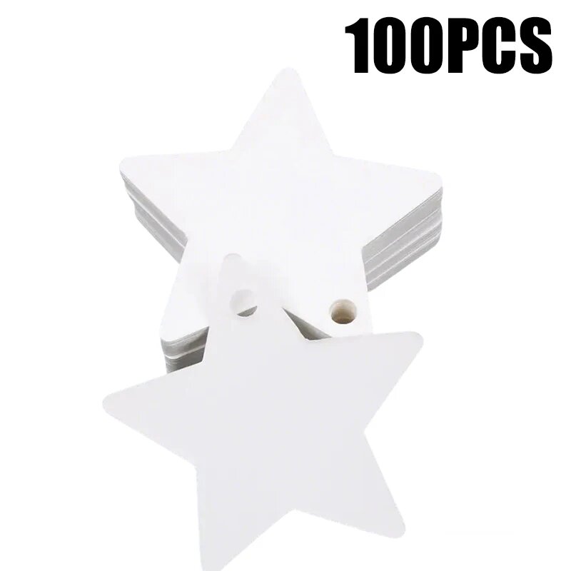 Бирки из крафт-бумаги звездной формы ZYF Белый, WJXDP-100PCS-WHITE