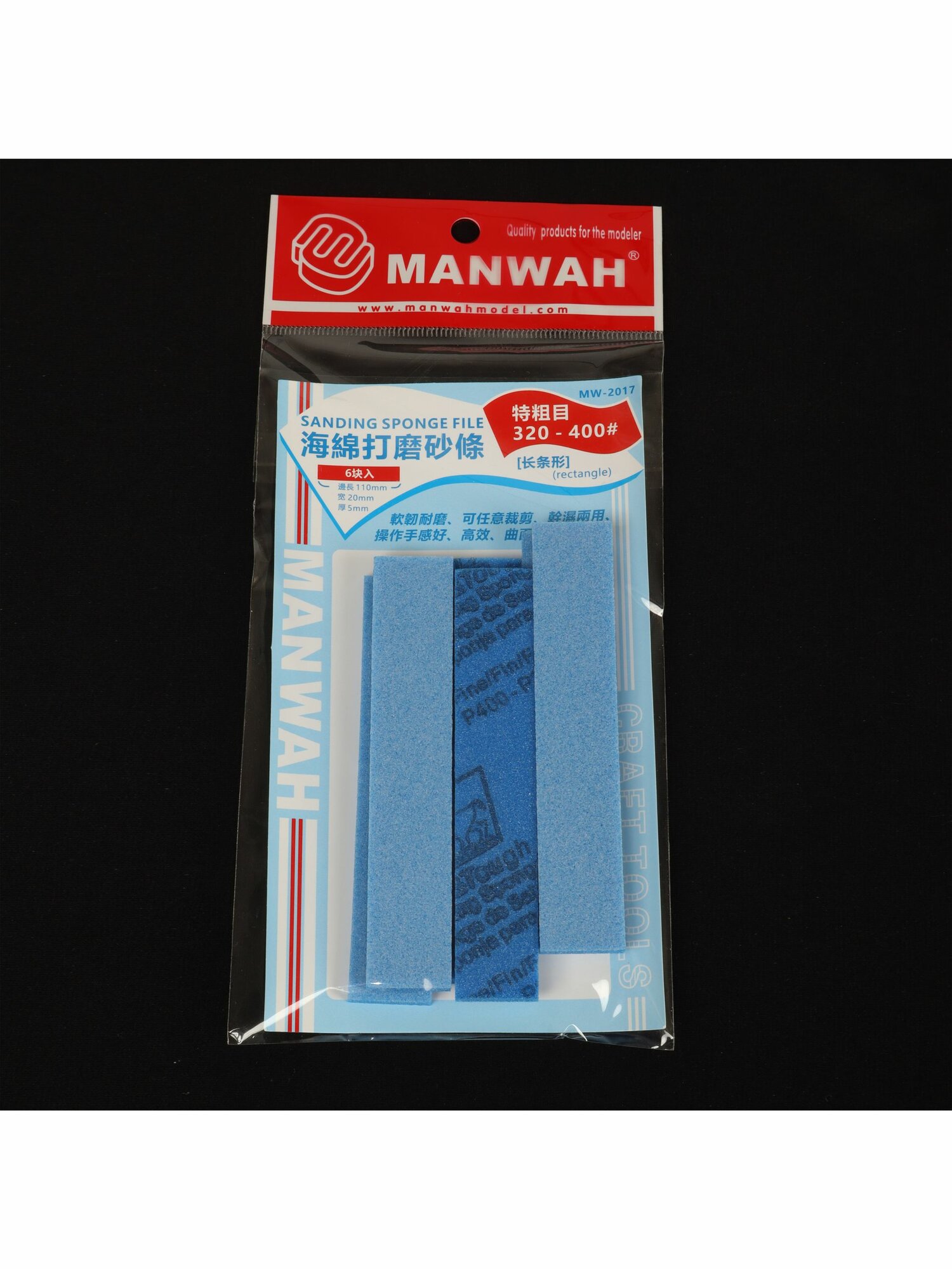 MANWAH Шлифовальная губка 320-400#, 6 шт.