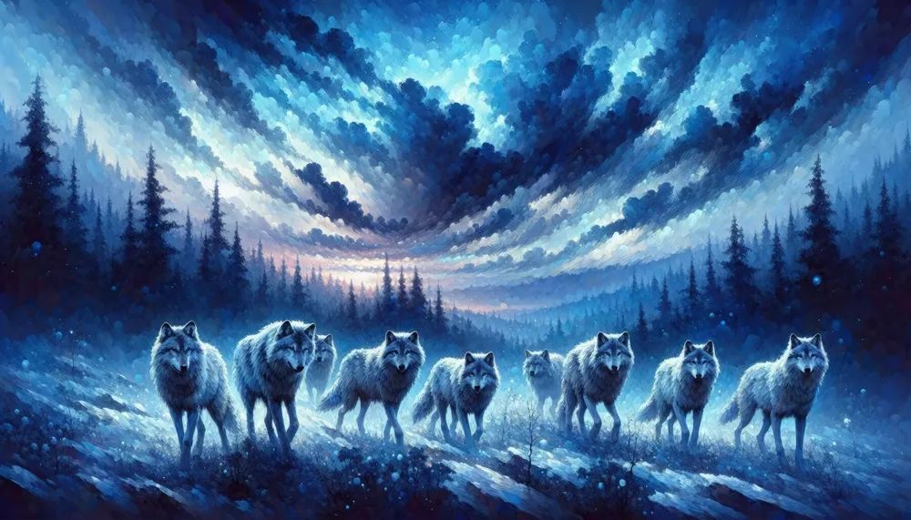 Алмазная мозаика / стайей волков в лесу/алмазная вышивка/домашнее украшение/размер холста 180X80CM(без подрамника, без рамки)