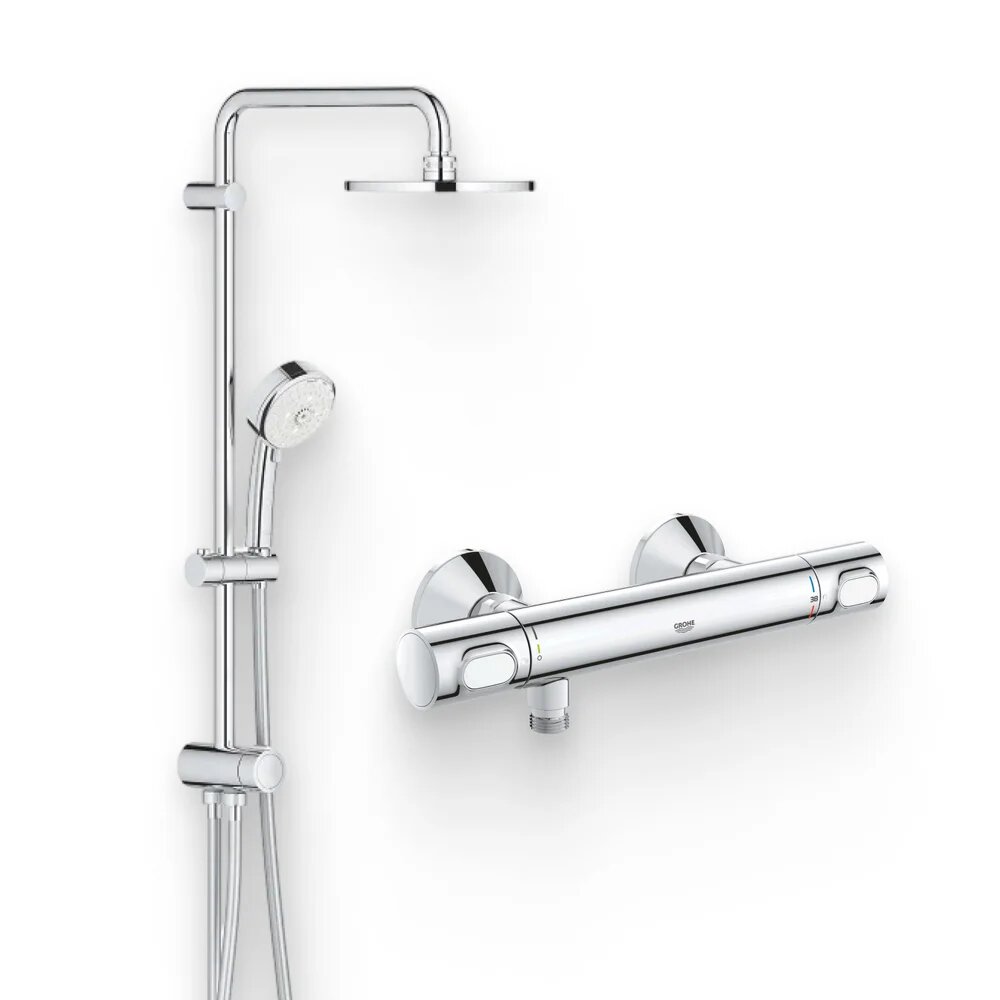 Душевой комплект Термостат Grohe Grohtherm 34793000, для душа / Стойка New Tempesta Cosmopolitan 27394002
