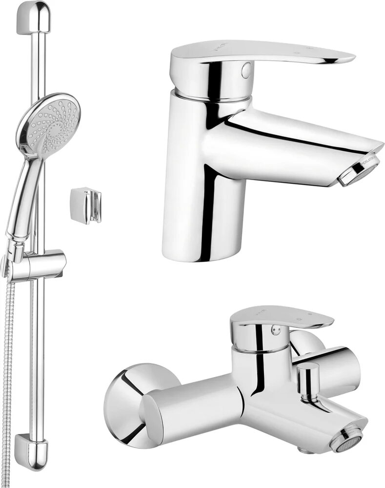 Душевой комплект VitrA Dynamic S Dynamic S A49152EXP 5 в 1, со смесителем, с изливом, латунный, хром, глянцевый, душевая система