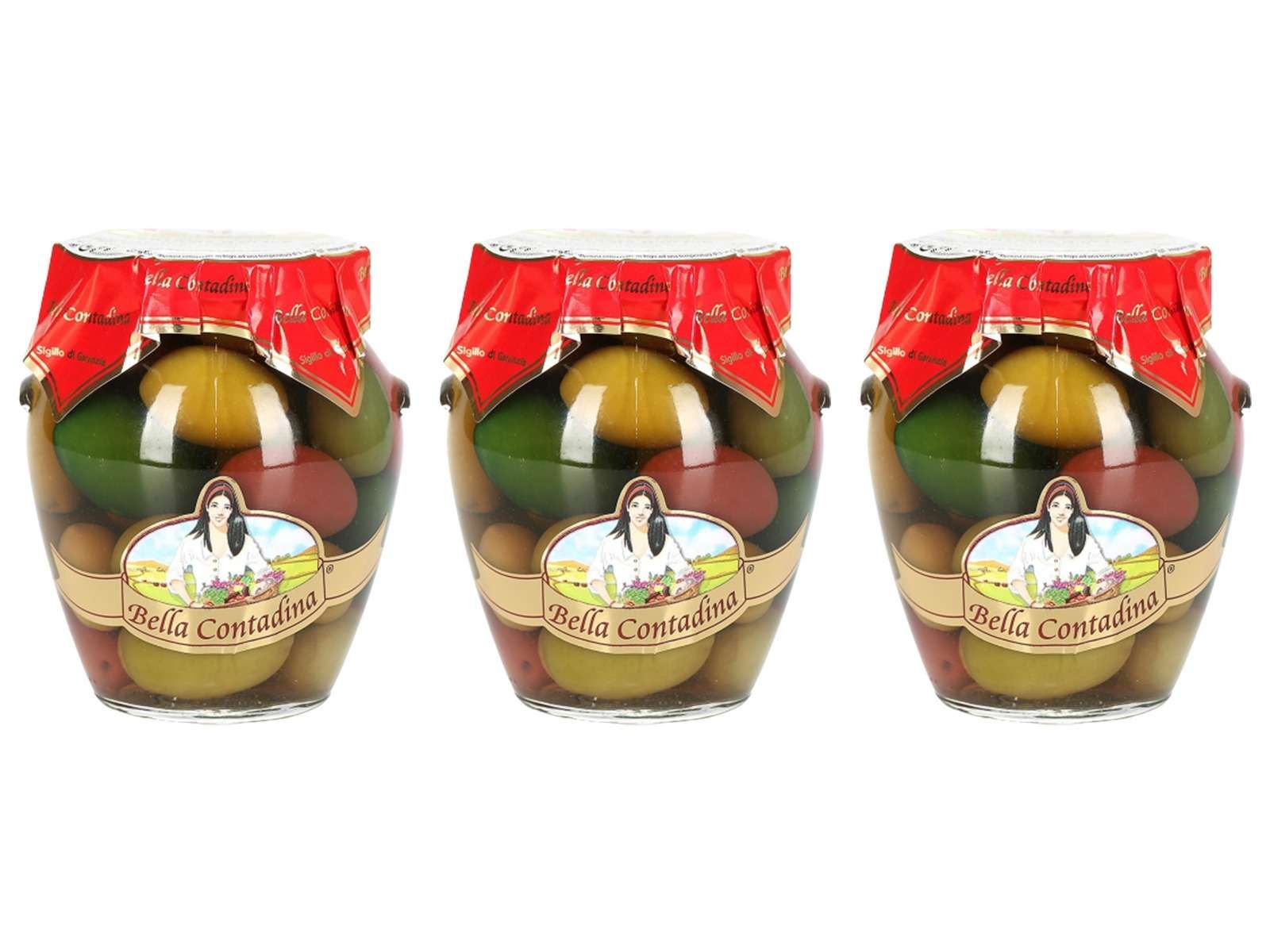 Bella Contadina Оливки Fantasia Ассорти с косточкой, 290 г, 3 уп.