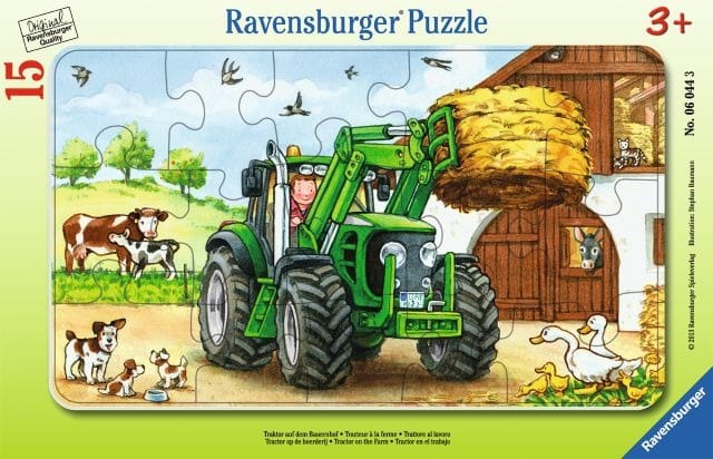 Пазл Ravensburger Трактор в поле, пазл в рамке, 15 элементов