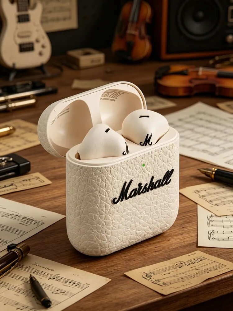 Беспроводные наушники-вкладыши с микрофоном, Bluetooth 5.2, бежевые, USB Type-C, Minor III