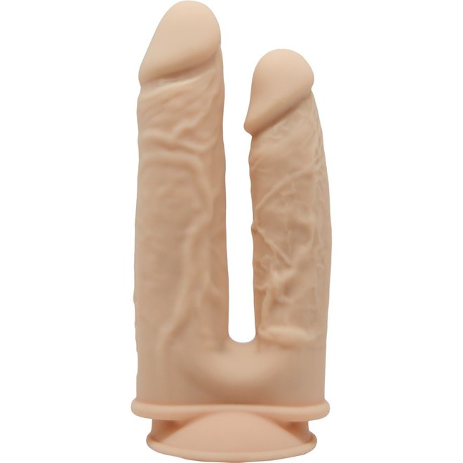 Двойной фаллоимитатор Adrien Lastic из силикона телесного цвета длина 19,5 см диаметры 3,7 см и 4,5 см